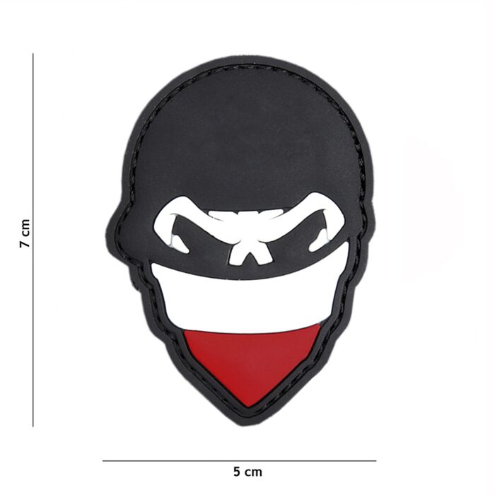Embleem, 3D PVC Polish skull balaclaca rood | Benscore